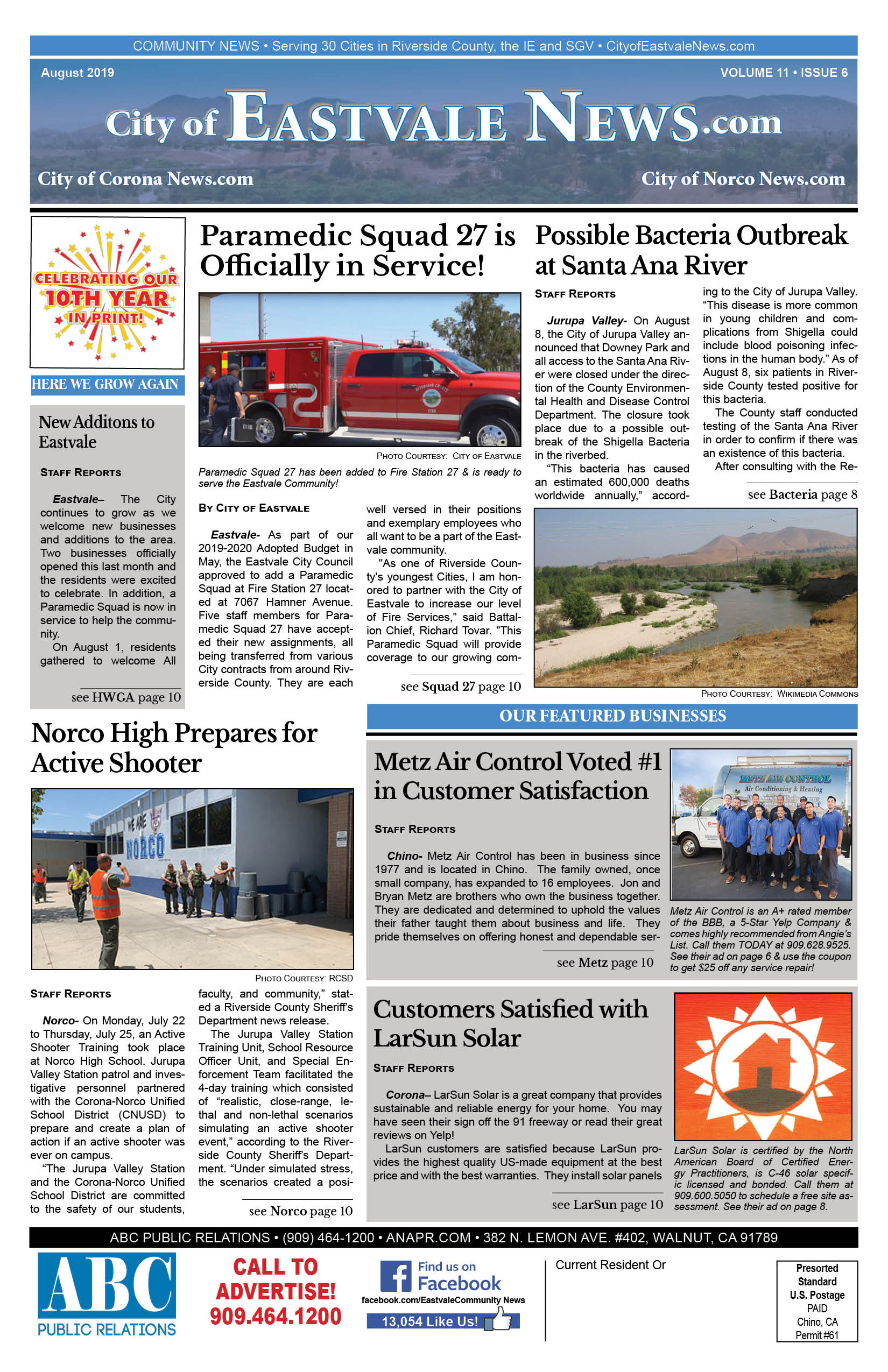 August 2019 City of Eastvale News.com Available Online! | ABC PR ...