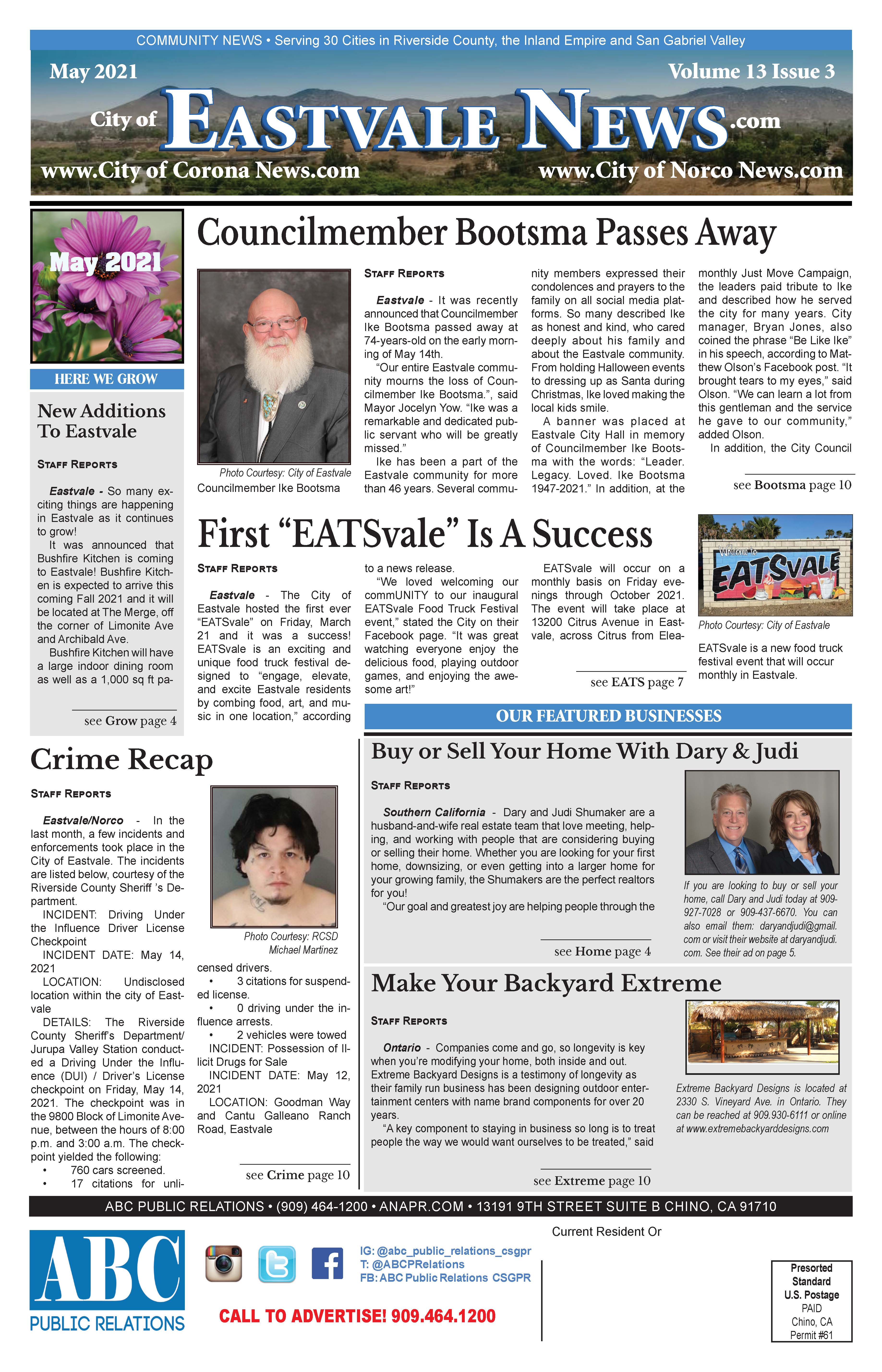 City of Eastvale News Complete Print Edition – May 2021 | ABC PR ...