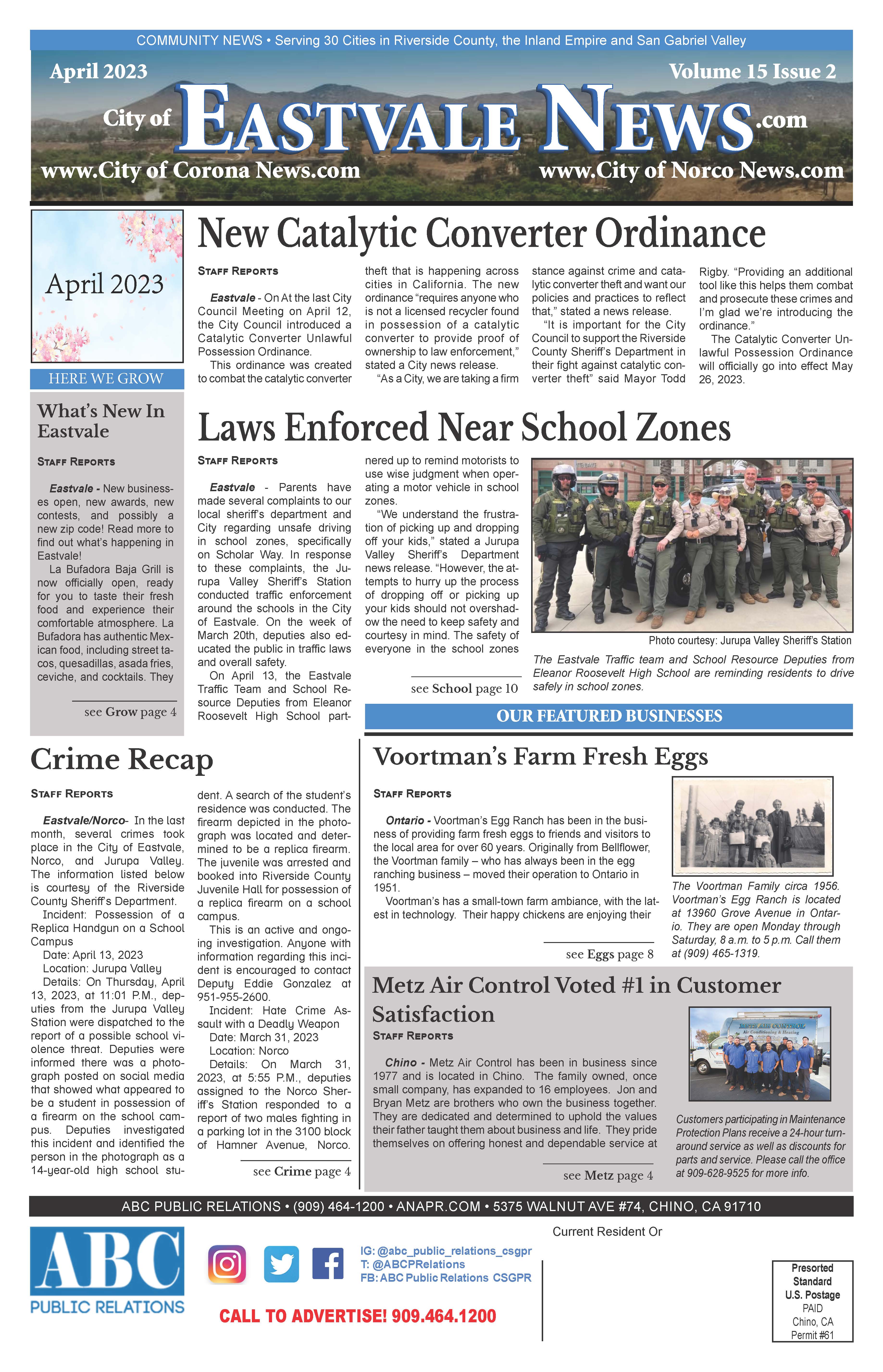 City of Eastvale News Complete Print Edition – April 2023 | ABC PR ...