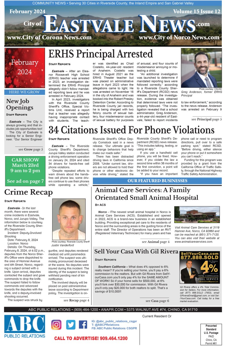 City of Eastvale News Complete Print Edition – February 2024 | ABC PR ...